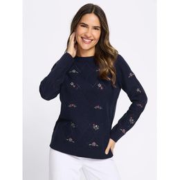 Sieh an! Ajour-Pullover in marine | Gr.: 48