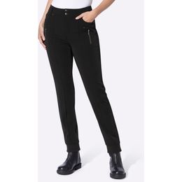 Heine Damen Webhose, schwarz, Gr. 50, unifarben, 92% Polyester, 8% Elasthan, Hosen