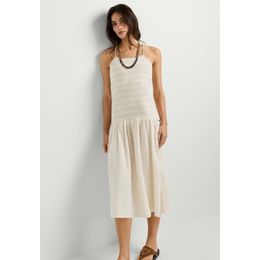 Pepe Jeans Damen Midikleid "midi dress FUYI DRESS", beige, Gr. XL, 100% Baumwolle, Kleider