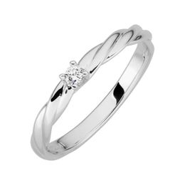 LYOMI Damen Fingerring "585/- Wei&szlig;gold 1 synth. Diam. 0,05ct.", 052 (16,6), 0,05 VS = sehr kleine Einschl&uuml;sse, Gold, silber, Gold, Fingerringe