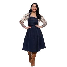 Queen Kerosin Latzkleid Josie in Denim | Gr.: M
