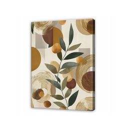 WALLARENA Leinwandbild Bl&auml;tter in Braun | Gr.: 40 x 30 cm