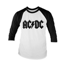 ACDC AC/DC Longsleeve "Black Logo Retro Baseball Long Sleeve Tee" in Wei&szlig; | Gr.: XL