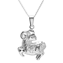 OSTSEE-SCHMUCK Damen Kette mit Anh&auml;nger "- Tierkreiszeichen Widder - Silber 925/000 -", 42, Silber 925 (Sterlingsilber), silber, Silber 925