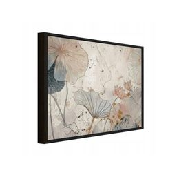WALLARENA Bild mit Rahmen Blumen in Beige | Gr.: 60 x 40 cm
