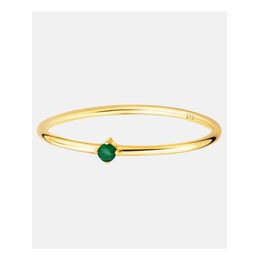 Diamant L'&eacute;ternel Ring aus 375 Gelbgold mit Smaragd | Gr.: 58