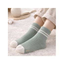 MUNADUNA 5er-Pack Kindersocken mit Doppelstreifen in Hellgrau | Gr.: 19-22