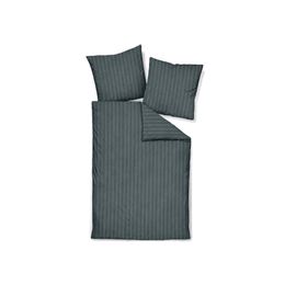 Traumschlaf Bettw&auml;sche Stripe in anthrazit | Gr.: 200x220 (2x 80x80 cm)