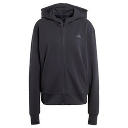 adidas Performance Athletic Zip-Up Hoodie 'Designed 4 Training' female size XS Dark grey / Black