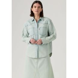 Levi's LEVI'S Damen Jeansbluse "TEODORA WESTERN SHIRT", gr&uuml;n, Gr. M, Web, Obermaterial: 100% Baumwolle, Blusen, mit Druckkn&ouml;pfen