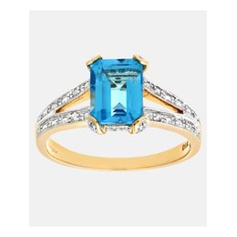 Diamant L'&eacute;ternel Ring aus 375 Gelbgold mit Diamant mit Topas | Gr.: 55