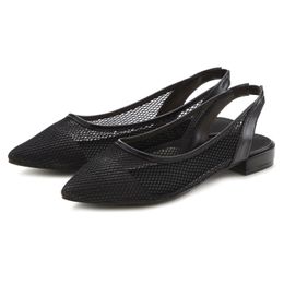 Damen Ballerina "Riemchenballerina, Halbschuh, Slipper, Sandale, Sommerschuhe", French Connection, Gr. 43, schwarz, Obermaterial: 70% Lederimitat,