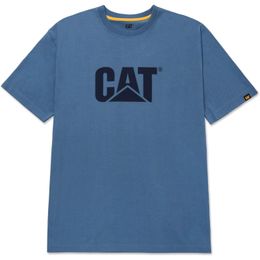 Caterpillar Markenlogo Baumwoll Herren Blau T-Shirt