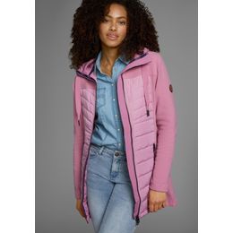 Kangaroos Damen Langjacke, lila, Gr. 34, kontrastfarbene Details, unifarben, Fleece, Web, Obermaterial: 100% Polyester. Futter: 100% Polyester.
