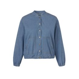 frapp Damen Blouson "frapp Blouson", blau, Gr. 52, uni, Obermaterial: 49% Baumwolle CO. 33% Lyocell CLY. 16% Polyester PES. 2% Elasthan EL., Jacken,