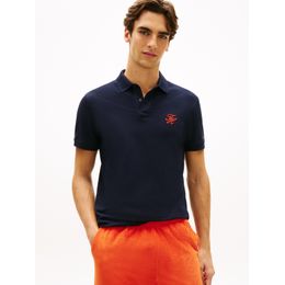 Tommy Hilfiger Herren Poloshirt "TH SCRIPT REGULAR", blau, Gr. XL, Piqu&eacute;, Obermaterial: 100% Baumwolle, Shirts, aus Piqu&eacute; mit Logo