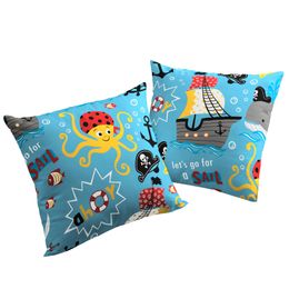 Dekokissen Adam, B:50cm L:50cm, blau, Obermaterial: 100% Baumwolle, Dekokissen_Sitzkissen_Kissenh&uuml;llen, "Pirates", GOTS-zertifiziert