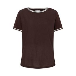 More & More More & More sportives Blusenshirt, Kontrastabschl&uuml;sse in brown | Gr.: 38