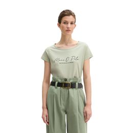 Marc O'Polo MARC O'POLO Damen T-Shirt "aus leichtem Single Jersey", gr&uuml;n, Basic, Gr. XL, bedruckt, Obermaterial: 100% Baumwolle, Shirts