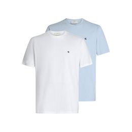 Calvin Klein Jeans T-Shirt 'CLASSIC' Herren Gr&ouml;&szlig;e XL himmelblau / wei&szlig;