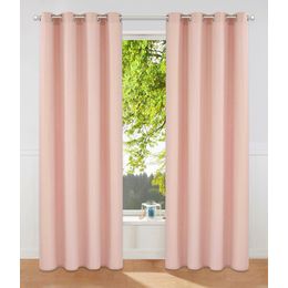 Vorhang OTTO HOME, B:140cm H:265cm, rosa, Polyester, Recyceltes Material, Wohnzimmer, Gardinen, "Raja", einfarbig, Einfache Montage, Pflegeleicht,