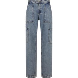 2Y STUDIOS Damen Bequeme Jeans "2Y Studios 2Y Tali Worker Baggy Jeans", blau, Gr. 26, unifarben, 100% Baumwolle, Jeans