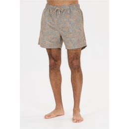 NOU Herren Badeshorts "Felipe", beige, Gr. M, bedruckt, 100% Polyester, Badehosen, mit Quick Dry-Funktion