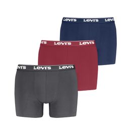 Levi's LEVI'S Herren Boxershorts "LEVIS MEN REPEAT LOGO BOXER BRIEF 3P", Gr. L, grau, Obermaterial: 95% Baumwolle, 5% Elasthan, Unterhosen