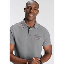 DELMAO Herren Poloshirt, grau, Gr. L, bedruckt, Piqu&eacute;, Obermaterial: 100% Baumwolle, Shirts, Kurzarm, mit Rippb&uuml;ndchen, Polokragen
