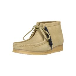 Clarks Herren Schn&uuml;rschuh "Wallabee Boot", Gr. 46beige, Leder, Schuhe, mit atmungsaktiver Eigenschaft