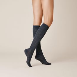 Kunert Damen Kniestr&uuml;mpfe "FLY&CARE", Gr. 39, grau, Baumwollmischung, Socken, St&uuml;tzwirkung, weich, elegante Optik
