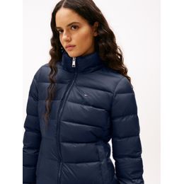 Tommy Jeans Damen Steppmantel "TJW ESSENTIAL HOODED DOWN COAT", blau, Gr. L, unifarben, Web, Obermaterial: 100% Nylon. Futter: 100% Polyester.