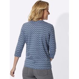 Damen 3/4-Arm-Shirt "3/4-Arm-Shirt"bleu, rauchblau, bedruckt, Gr. 48, gemustert, mehrfarbig, 100% Baumwolle, Shirts