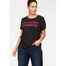 LEVI'S&reg; PLUS LEVI'S PLUS Damen T-Shirt "Perfect Tee", schwarz, Gr. XXXL, bedruckt, Single Jersey, Obermaterial: 100% Baumwolle, Shirts, mit Batwing-Logo