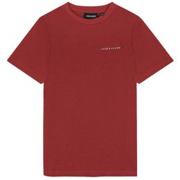 Lyle & Scott Lyle & Scott T-Shirt mit gesticktem Fletcher-Logo in Burgunderrot