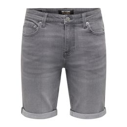 Only & Sons ONLY & SONS Herren Shorts "ONSPLY BOX GUA DNM SHORTS OTL"medium grau denim, Gr. XXL, unifarben, Web, Obermaterial: 64% Baumwolle, 31% Polyester, 3%