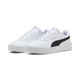 Puma Damen Sneaker "CARINA 30", Gr. 38,5, schwarz-wei&szlig;, unifarben, Schuhe, f&uuml;r sportliche Looks, aus Leder, mit weichem Textilfutter