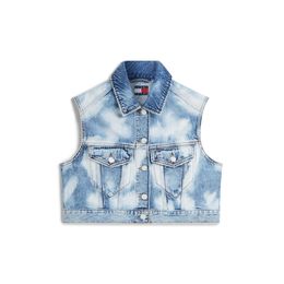 Tommy Jeans Vest 'Dye Cropped Trucker' female size XS/S Blue denim
