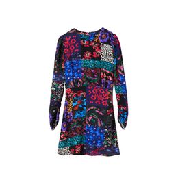 Desigual Kleid Damen Gr&ouml;&szlig;e 42 azur / fuchsia / schwarz / wei&szlig; Sommerkleid