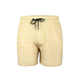 YEAZ Badeshorts 'Seashey' Herren Gr&ouml;&szlig;e M hellgelb / wei&szlig;