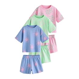 next Schlafanzug M&auml;dchen Gr&ouml;&szlig;e 168 taubenblau / hellgr&uuml;n / hellpink