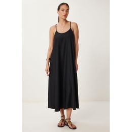 L&auml;ssiges Midi-Kleid mit U-Ausschnitt