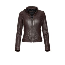 Bugatti Damen Lederjacke "BULady-121", braun, Gr. 44, uni, Obermaterial: 100% Lammleder LEL. Futter: 100% Polyester PES. 100% Polyester PES., Jacken,