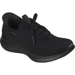 Skechers Ultra Flex 4.0 Polyester Damen Schwarz / Schwarze Sohle Sneakers