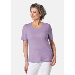 GOLDNER Basic Baumwollshirt mit kurzem Arm in flieder | Gr.: 44