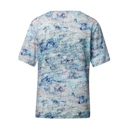 GOLDNER Kurzgr&ouml;&szlig;e: T-Shirt-Set mit Rundhalsausschnitt in bleu / wei&szlig; / gemustert | Gr.: 20