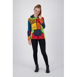 ANKERGLUT Damen Fleecejacke "Patchwork Multicolor NUNAVUT II NEW FLOWER POWER", bunt, Gr. 38, Fleece, 100% Baumwolle, Jacken