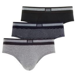 Jockey Herren Slip "Cotton Stretch", Gr. S, schwarz, Single Jersey, Obermaterial: 95% Baumwolle, 5% Elasthan, geringelt, gestreift, Unterhosen, ohne