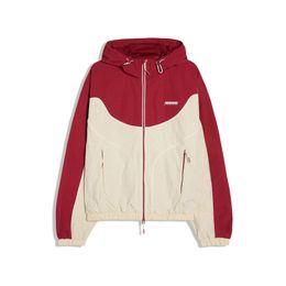Bershka Between-Season Jacket male size XS Cream / Dark red