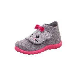Superfit Geschlossener Hausschuh HAPPY in Hellgrau/Pink | Gr.: 22